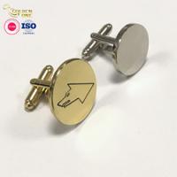 China Blank Metal Cufflink Gold Silver Plated Laser Logo Soft Enamel Square Shape for sale