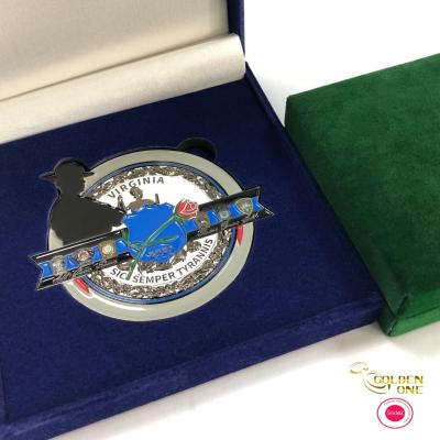 Cina Ricordo molle su ordinazione dell'euro dello spazio in bianco placcato oro brillante della pressofusione dello smalto della moneta del metallo 3D in vendita