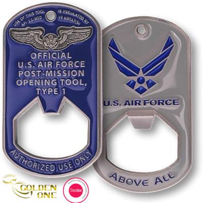 Cina Smalto molle su ordinazione di Logo Bottle Opener Practical Metal di placcatura d'argento in vendita