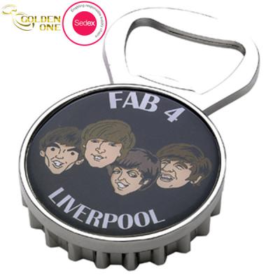 Cina Smalto molle su ordinazione di Logo Bottle Opener Practical Metal di placcatura d'argento in vendita