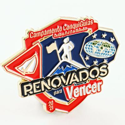 Cina Produttore logo personalizzato, distintivo dorato, metallo, perni di smalto morbido, credete alla promessa del perno Pathfinder in vendita