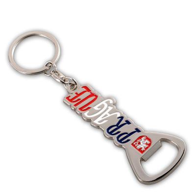 China Custom Letter Logo Bier Die Cast Emaille Opener Zink Alloy Metal 3d Fles Opener Sleutelhanger Te koop