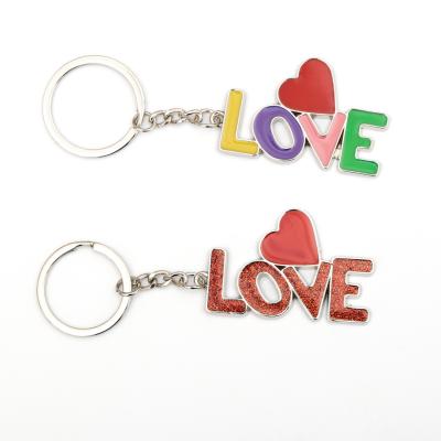 China China Factory Custom Design 2D 3D Valentijnsdag cadeau liefde romantische hart vorm sleutelhanger voor koppel cadeautjes Te koop