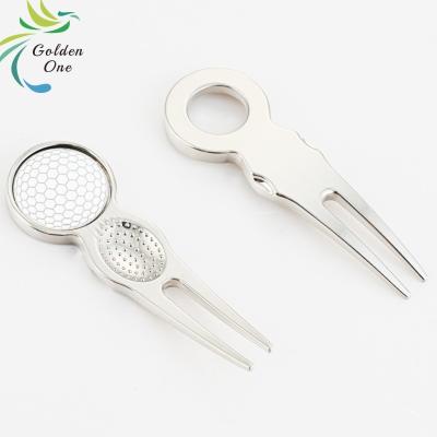 China Groothandel op maat gegraveerd logo zwart wig golf schoenen stijl ontwerp metaal golf gazon veld divot reparatie gereedschap Te koop