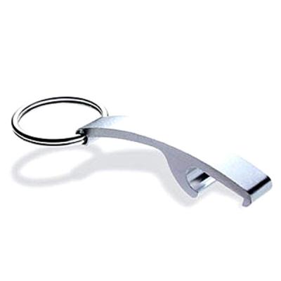 China Persoonlijke praktische merken karakter laser logo decoratie kunst flesvormige opener metalen sleutelhanger Te koop