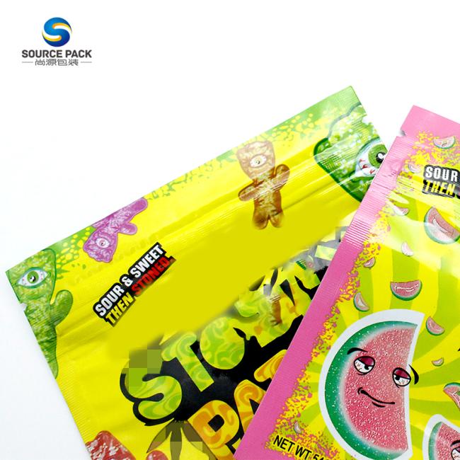 Aluminum Foil Custom Mylar Ziplock  Packaging 3.5g Bags For Gummies