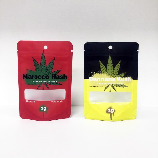  Weed Packaging Bag Resealable Zipper Stand Up Pouch With Window