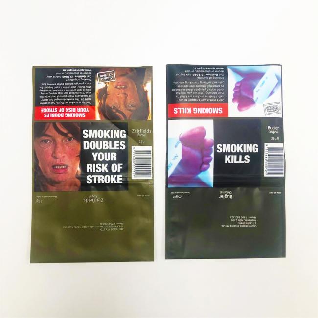 Laminated Rolling Tobacco Pouch Moisture Proof Zipper Sealed Bag With Custom Design