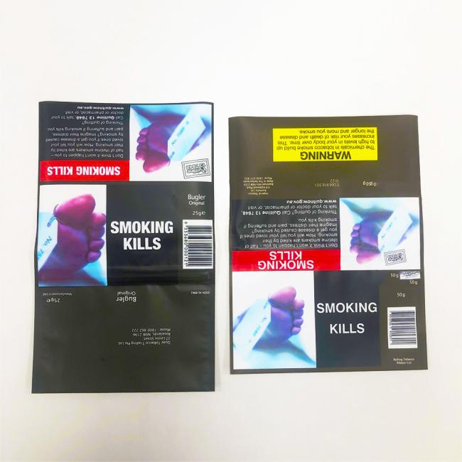 Laminated Rolling Tobacco Pouch Moisture Proof Zipper Sealed Bag With Custom Design
