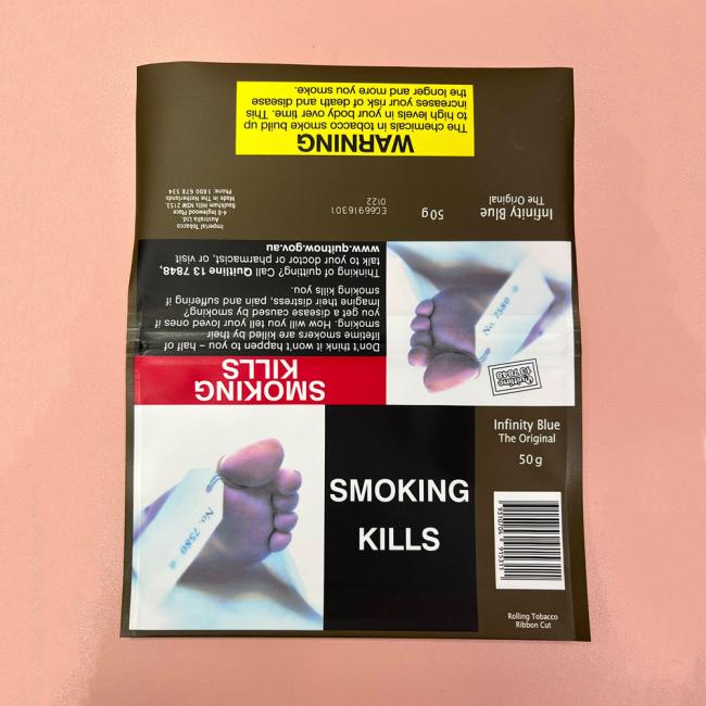 Moisture Proof Tobacco Packaging Pouch Custom Zipper Smoking Leaf Cigarette Bag