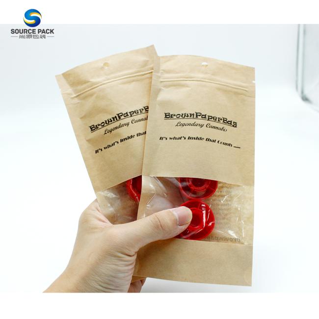 Moisture Proof Stand Up Pouch Kraft Ppaer Bag with Window