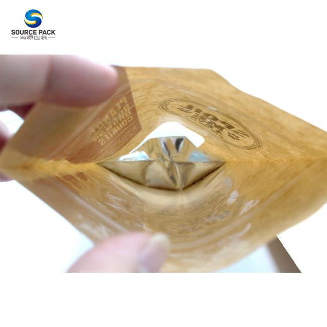 Moisture Proof Stand Up Pouch Kraft Ppaer Bag with Window