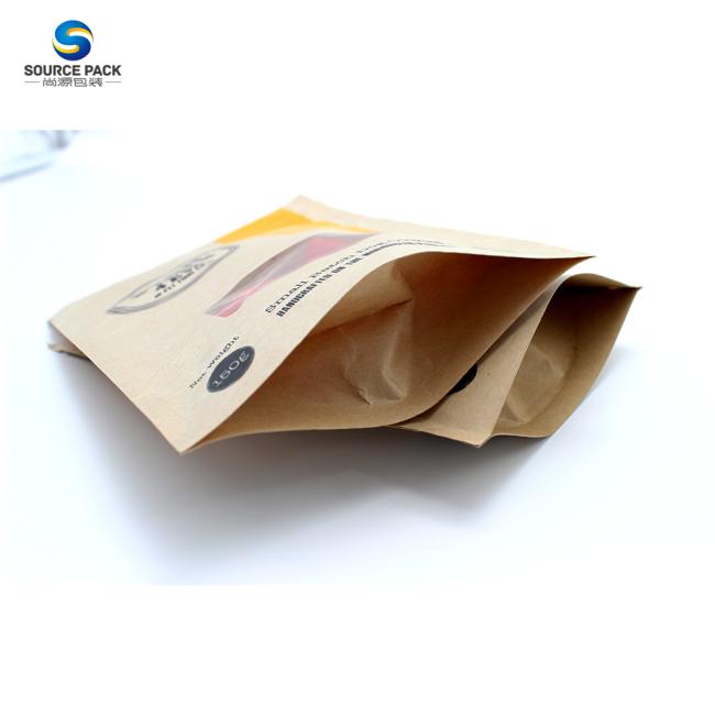 Moisture Proof Stand Up Pouch Kraft Ppaer Bag with Window