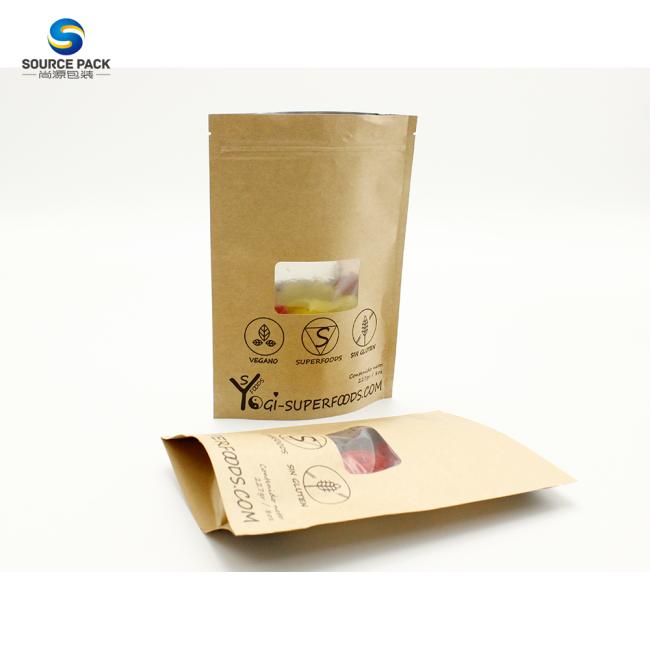 Resealable Zipper Stand Up Pouch Paper for Nuts Kernels Sunflower Seeds Pumpkin