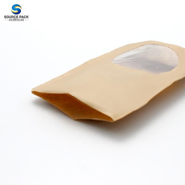 Biodegradable Stand Up Pouch Customized Kraft Paper Bag for Food Packaging