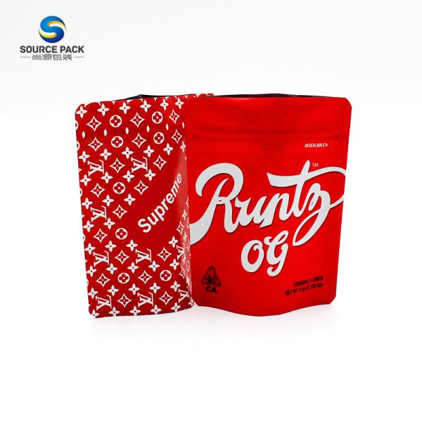 Quality Child Resistant Custom Mylar Weed Packaging 3.5g Weed Packaging Bags for sale