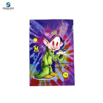 Cina Soft Touch Proof Odor Proof 3.5g Mylar Custom Weed Pack con cerniera in vendita