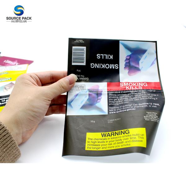 Quality Eco Friendly Tobacco Pouch 25g 50g Customizable Printed With Zipper for sale