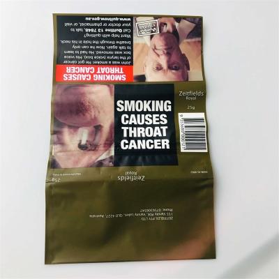 Cina Sacchetto di tabacco con cerniera chiudibile con chiusura libera 25g 30g 50g in vendita