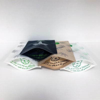 China Anpassungsfähige Marihuana-Verpackungstüte Gravure Druckverschluss Kraftpapiertüten zu verkaufen
