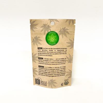 China Vochtbestendige marihuanaverpakkingszakken Kraftpapierzakjes met raam en rits Te koop