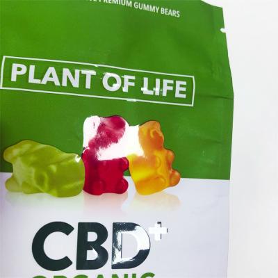 China UV Spot CBD Gummy Packaging Bags Marihuana Kinderwaardig Zipper Flat Bag Te koop