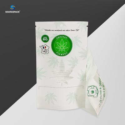 Китай Экологически чистые CBD цветочные сорняки упаковочные пакеты Kraft бумажные пакеты с окном и молнии продается