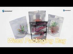 resealable weed packaging bag smell proof custom mylar bag stand up pouch plastic