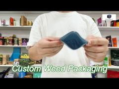 top zipper custom weed packaging bags for weight retention function and airtight sealing