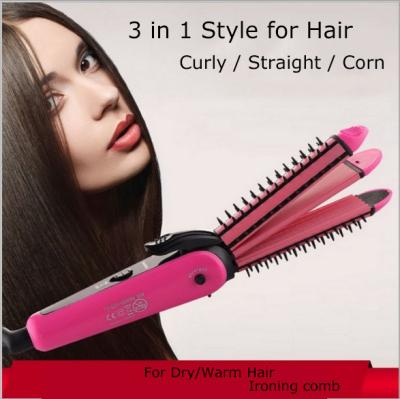 China NHC-8890 3 in 1 Hair Straightener Hair Stick Hair Curler Hair Clipper for sale