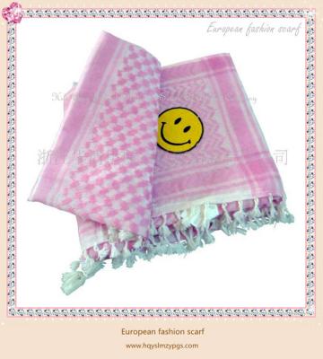 China European fashion smile face jacquard scarf for sale