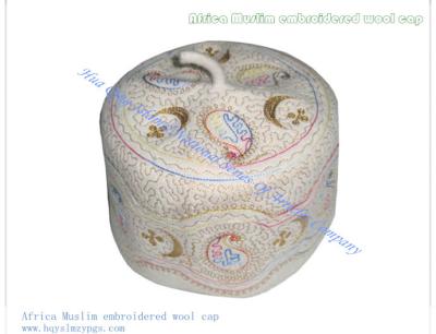 China Africa embroidered wool cap  /  Africa Muslim embroidered wool cap for sale