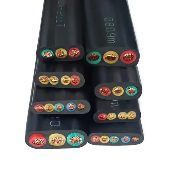 Flat rubber cable for industrial applications