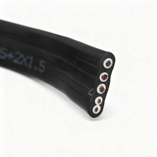 Quality YFFB Copper Rubber Insulated Rubber Jacket Double Steel Wire Elevator Flat Cable 450V 3/4/5 Core 35-120 Square for sale
