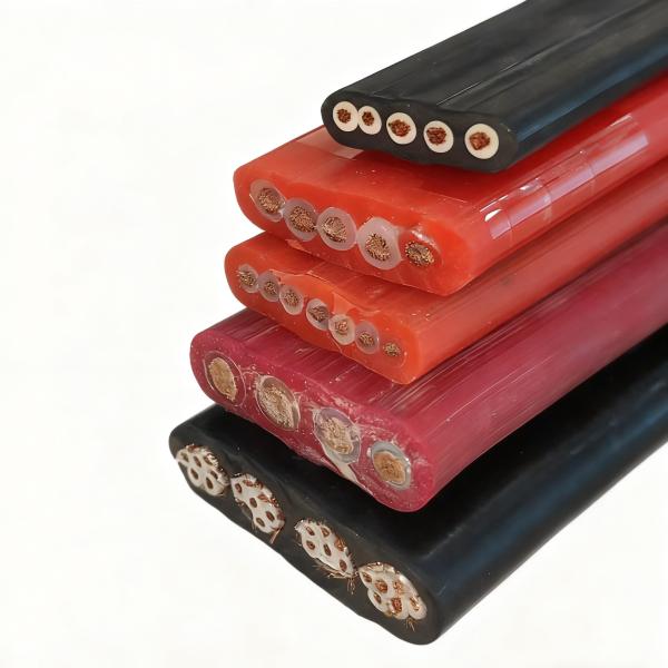 Quality YFFB Copper Rubber Insulated Rubber Jacket Double Steel Wire Elevator Flat Cable for sale