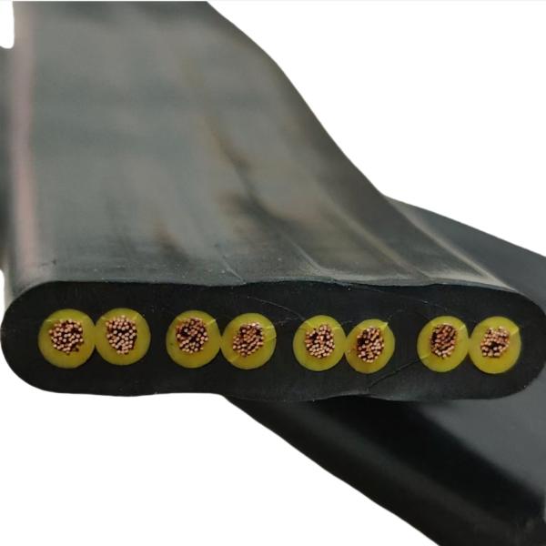 Quality YFFB Copper Rubber Insulated Rubber Jacket Double Steel Wire Elevator Flat Cable for sale