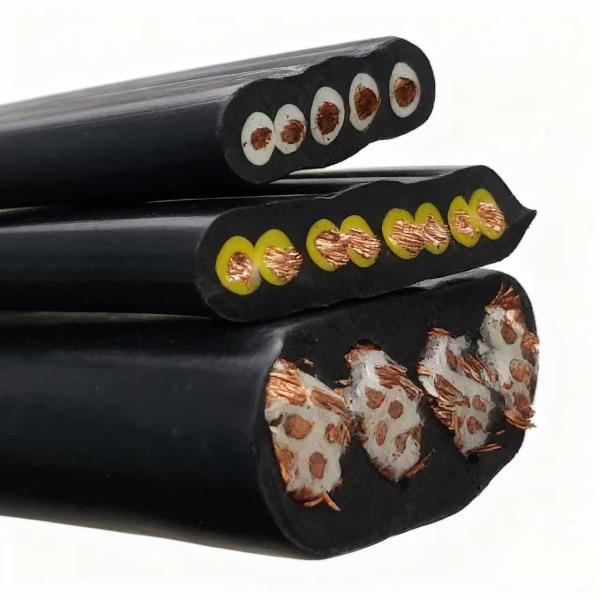 Quality 450/750V Copper Conductor Rubber Insulated Flat Lift Cable for Elevators and Cranes for sale