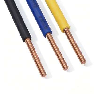 China House Wiring Construction Single Core PVC Insulated Bare Solid Copper Electric Cable 450/750V Low Voltage BV/BVR Model for sale