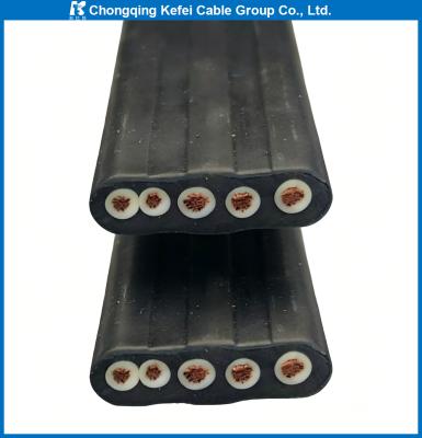 China Flat Rubber Insulated Copper High Flexible Flame Retardant Crane Conveyor Elevator Cable 3x4-6 4x6 450V Low Voltage for sale