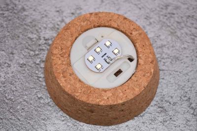Cina Non Toxic LED Cork Lids For Glass Dome Decorative Inserted Button Battery in vendita