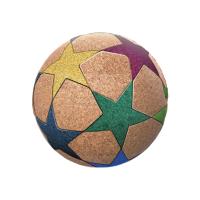 China Multicolored Eco Printed Cork Soccer Ball 8 Inch Anti Static Durable for sale