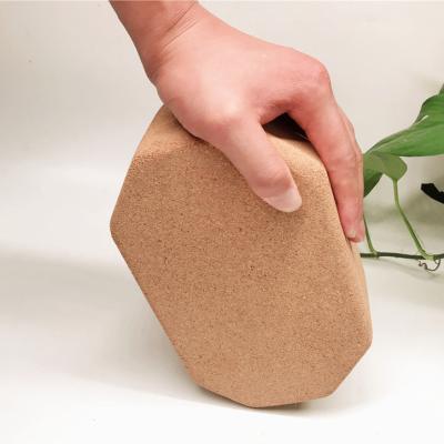 China High Density Yoga Cork Bricks Non Slip Surface Yoga Accessories Octagonal Blocks for sale
