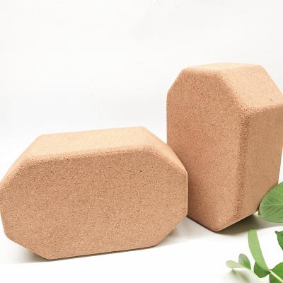 China High Density Yoga Cork Bricks Non Slip Surface Yoga Accessories Octagonal Blocks for sale