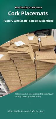 China Rectangular Cork Placemats Heat Pads Table Mats Trivets Thermal Insulation zu verkaufen
