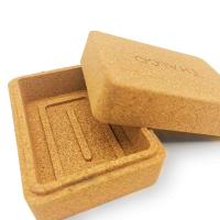 China Natural Cork Soap Box Holder with Lid 100x70x30mm Eco Friendly Durable for sale
