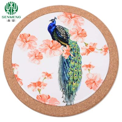 China Custom Ceramic Pot Holder Anti-Slip Promotion Gift Cork Placemats à venda