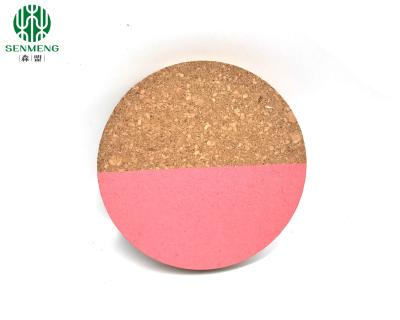 Cina Wholesale Custom Logo Eco Friendly Natural Round Cork Coaster in vendita