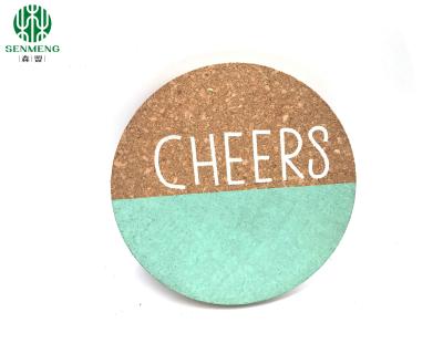 Cina Wholesale Custom Logo Eco Friendly Natural Round Cork Coaster in vendita