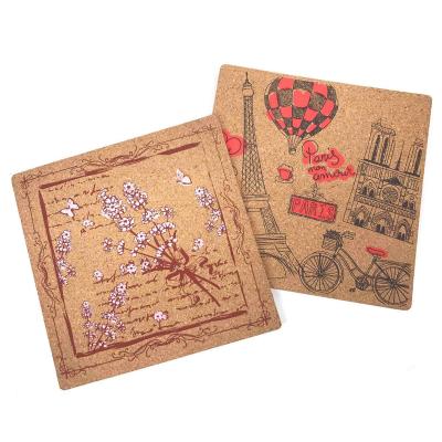 Cina Isolamento termico di Cork Placemats Printed Cork Trivets del quadrato dell'OEM in vendita