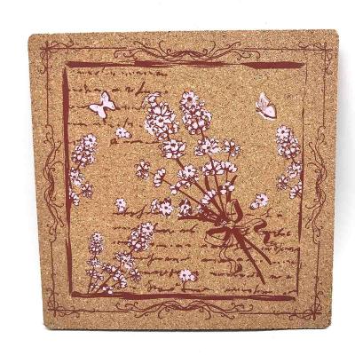 Cina Isolamento termico di Cork Placemats Printed Cork Trivets del quadrato dell'OEM in vendita